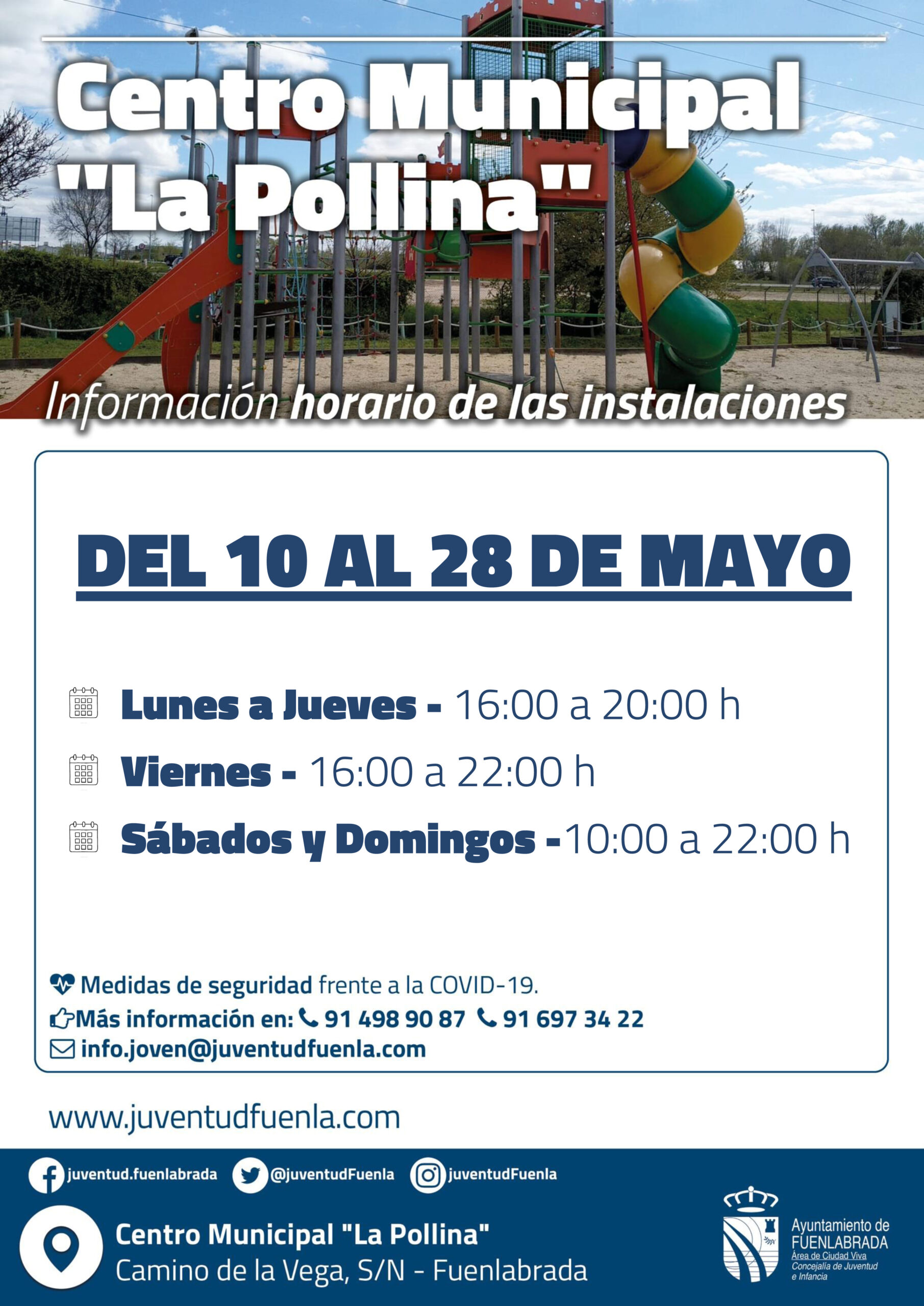Horario de apertura del mes de mayo 2023 del Centro Municipal La Pollina.